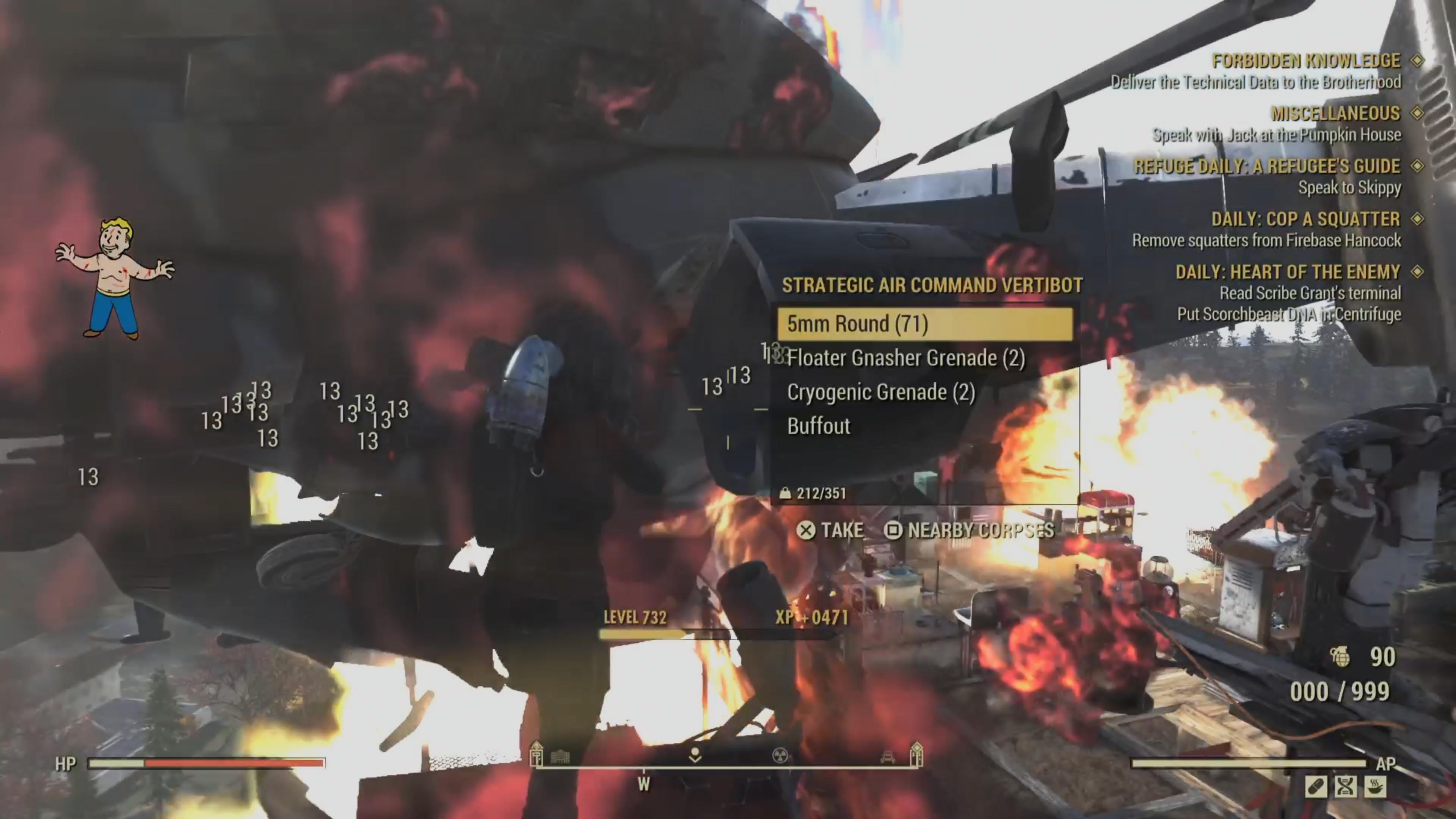 Flying vertibots have loot apparently, let us loot them after we blow ...